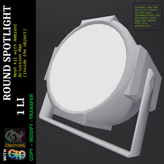 Second Life Marketplace - GV-GRG Round Spotlight MK-Demo